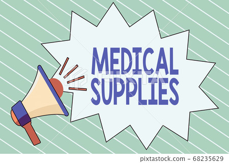 Writing note showing Medical Supplies. Business - Stock Illustration ...