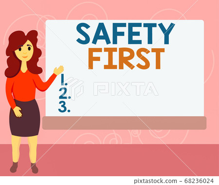 Conceptual hand writing showing Safety First - Stock Illustration ...