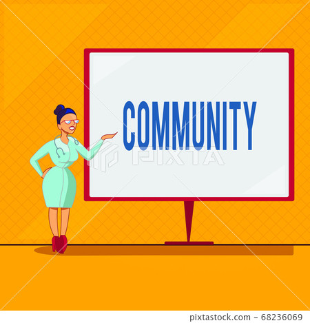 Handwriting text Community. Concept meaning group - Stock Illustration ...