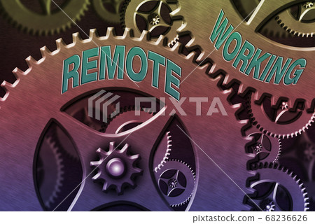 Handwriting text writing Remote Working. Concept - Stock Illustration ...