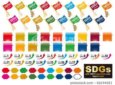 SDGs CMYK designated color (with swatch) icon... - Stock Illustration ...