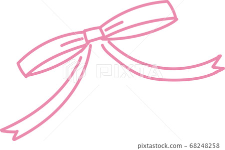 Hand drawn simple line ribbon illustration - Stock Illustration ...
