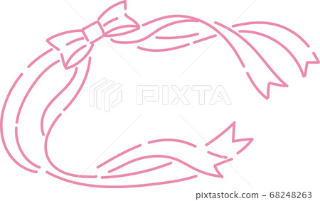 Hand drawn simple line ribbon illustration - Stock Illustration ...
