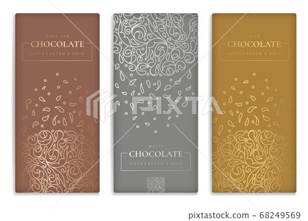 Silver and gold set of chocolate bar packaging. - Stock Illustration ...