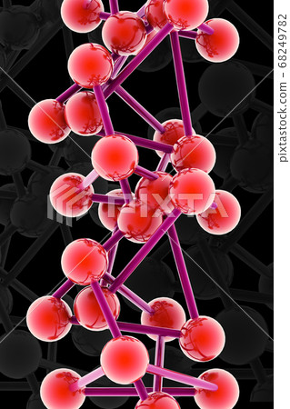 3d Model of a molecule from color spheres and rod - Stock Illustration ...