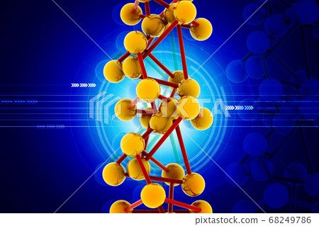 3d Model of a molecule from color spheres and rod - Stock Illustration ...