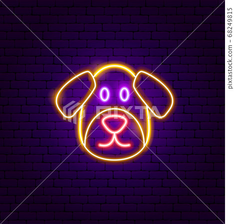 Dog Face Neon Sign - Stock Illustration [68249815] - PIXTA