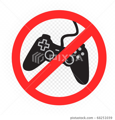 prohibition sign to play computer games - Stock Illustration [68251039 ...