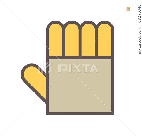 Heat resistant gloves vector icon design on white - Stock Illustration ...