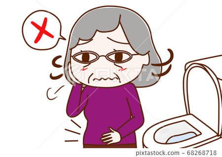 Elderly woman with constipation and hungry stomach - Stock Illustration ...