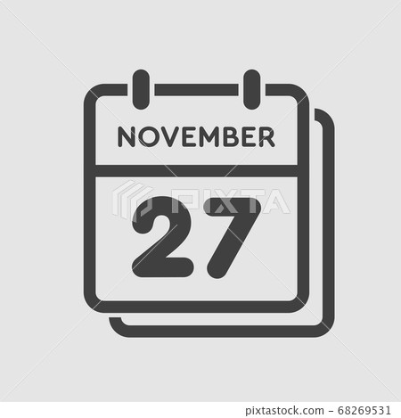 Calendar icon day 27 November, template icon day - Stock Illustration ...