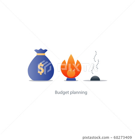 Burning money, excessive spending - Stock Illustration [68273409] - PIXTA