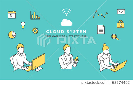 Cloud system image illustration material - Stock Illustration [68274492 ...