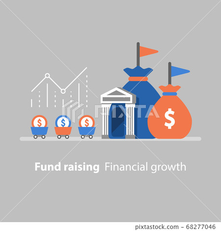 Fund raising, financial growth, bank services - Stock Illustration ...