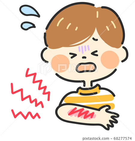 Boy scratching his arm - Stock Illustration [68277574] - PIXTA