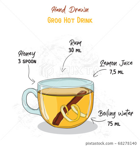 Hand Drawn Colorful Grog Hot Drink Ingredients...-插圖素材 [68278140] - PIXTA圖庫