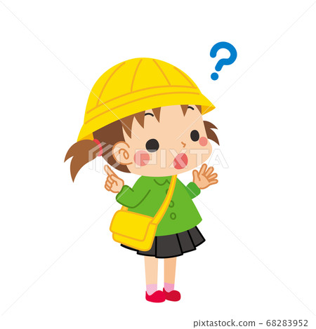 Cute kindergarten girl asking a question - Stock Illustration [68283952 ...