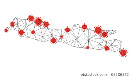 Polygonal 2D Mesh Vector Java Island Map with... - Stock Illustration ...