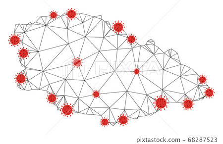 Polygonal Wire Frame Mesh Vector Gozo Island... - Stock Illustration ...