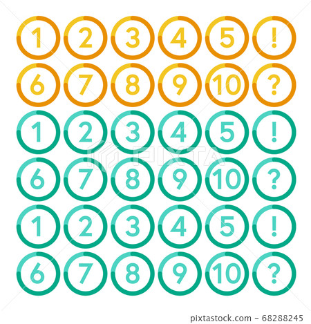 Colorful numbers icon set - Stock Illustration [68288245] - PIXTA