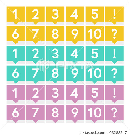 Colorful number icon set / speech bubble - Stock Illustration [68288247 ...