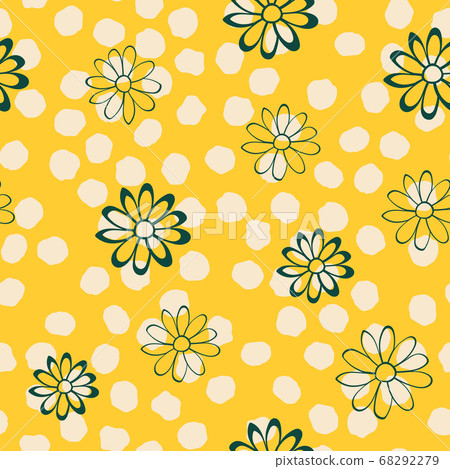 Dotted Flower Vector Seamless Illustration.... - Stock Illustration ...