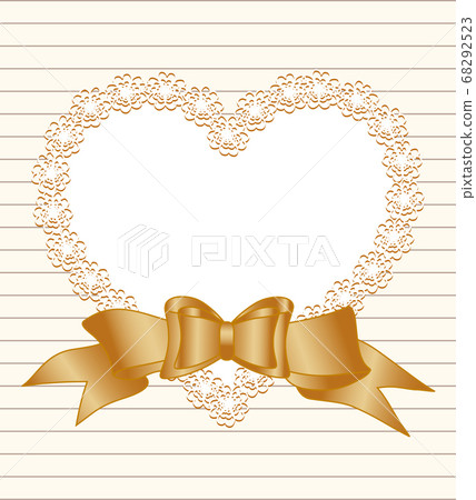 Vector illustration of a frame of heart with bow - Stock Illustration ...