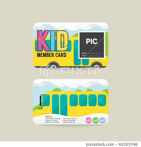 Font And Back Kids Member Card Template Vector - Stock Illustration ...