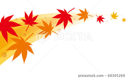 Autumn leaves wave background material - Stock Illustration [68305269 ...