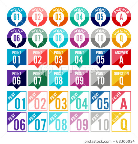 Numbers icon set colorful - Stock Illustration [68306054] - PIXTA