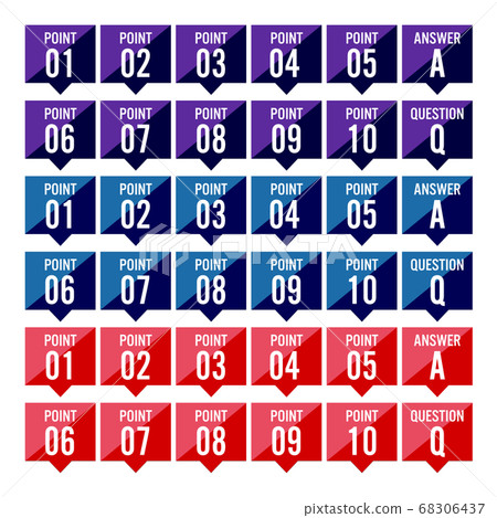 Number icon set flat design - Stock Illustration [68306437] - PIXTA