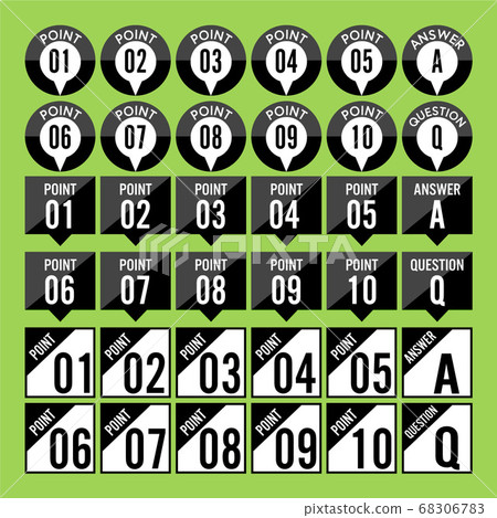 Monochrome flat design numbers icon set - Stock Illustration [68306783 ...