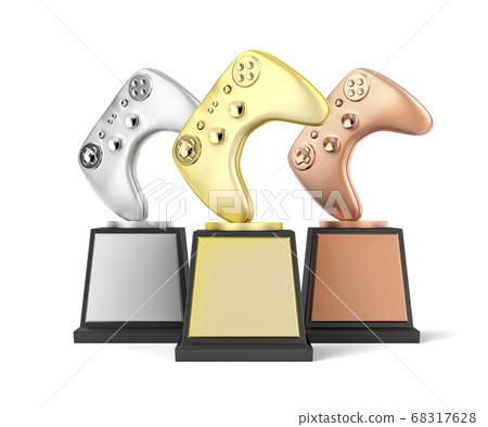 Gamer trophies on white background - Stock Illustration [68317628] - PIXTA