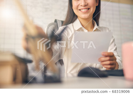 Close up of pleased female demonstrating her smile - Stock Photo ...