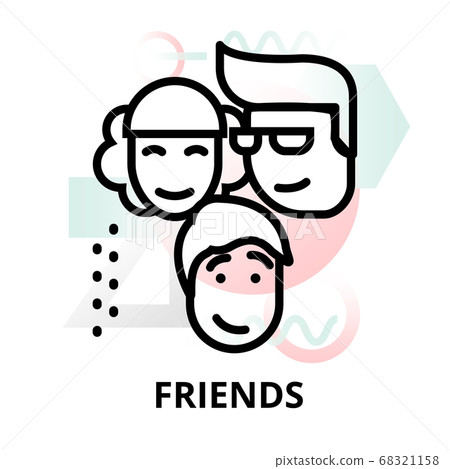 Concept of friends on abstract background - Stock Illustration ...