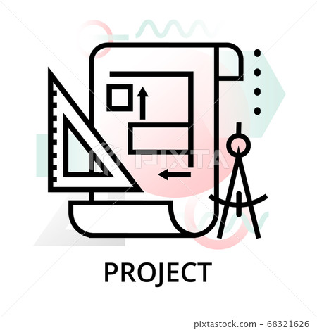 Project icon on abstract background - Stock Illustration [68321626] - PIXTA