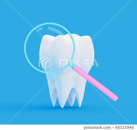 Tooth under a magnifying glass - Stock Illustration [68323948] - PIXTA