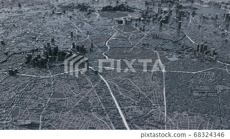 Tokyo city map. 3d map of Tokyo city - Stock Illustration [68324346 ...