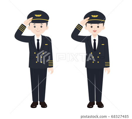 Illustration of the captain and co-pilot - Stock Illustration [68327485 ...