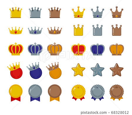Ranking medal crown star ranking rank one point... - Stock Illustration ...