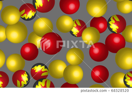 Red Yellow Balls Seamless Pattern, 3D Illustration - Stock Illustration ...