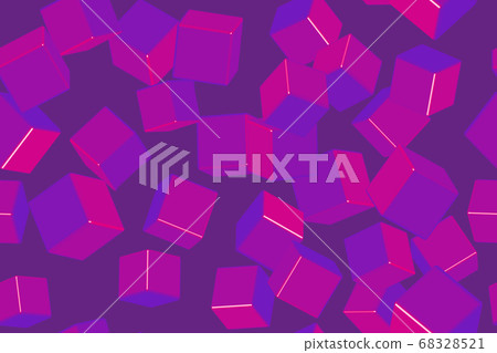 Purple Cubes Seamless Pattern on Purple Background - Stock Illustration ...