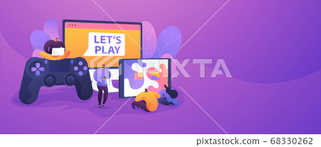 Cross-platform play web banner concept. - Stock Illustration [68330262 ...