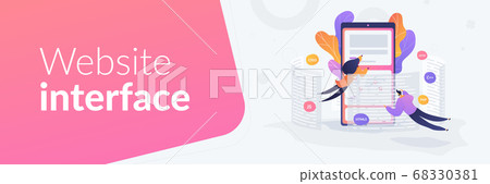 Front end development it web banner concept. - Stock Illustration ...