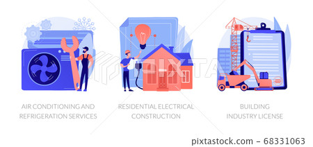 Builder contractor services abstract concept... - Stock Illustration ...