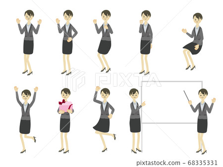 Working in the office, full body illustration... - Stock Illustration ...