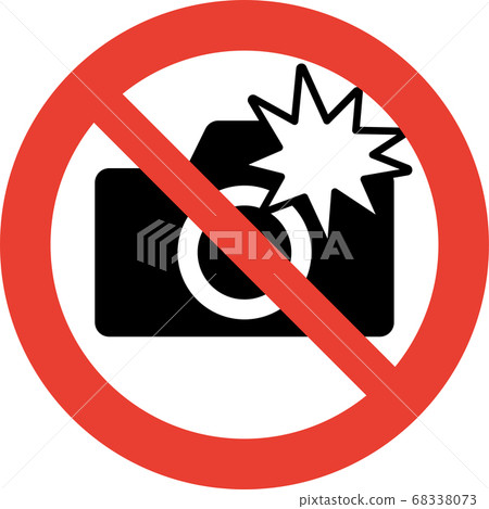Flash photography prohibited pictogram - Stock Illustration [68338073 ...