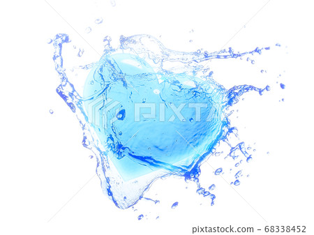 Abstract blue heart splashing - Stock Illustration [68338452] - PIXTA