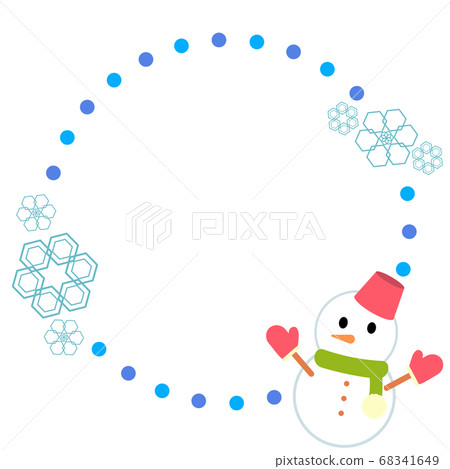 Winter snowman frame - Stock Illustration [68341649] - PIXTA