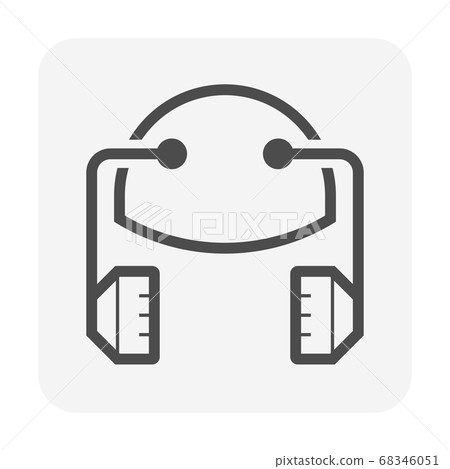 Earmuff and helmet or safety equipment vector icon - Stock Illustration ...